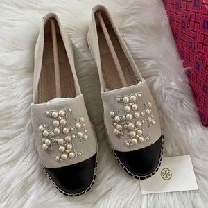 Tory Burch | Shoes | Tory Burch Pearl Logo Espadrille Shoe | Poshmark